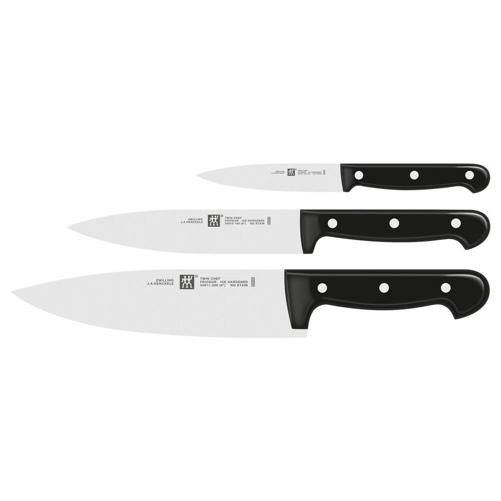 ZWILLING Twin Chef Knife Set, Steel, Silver/Black, 3-Piece