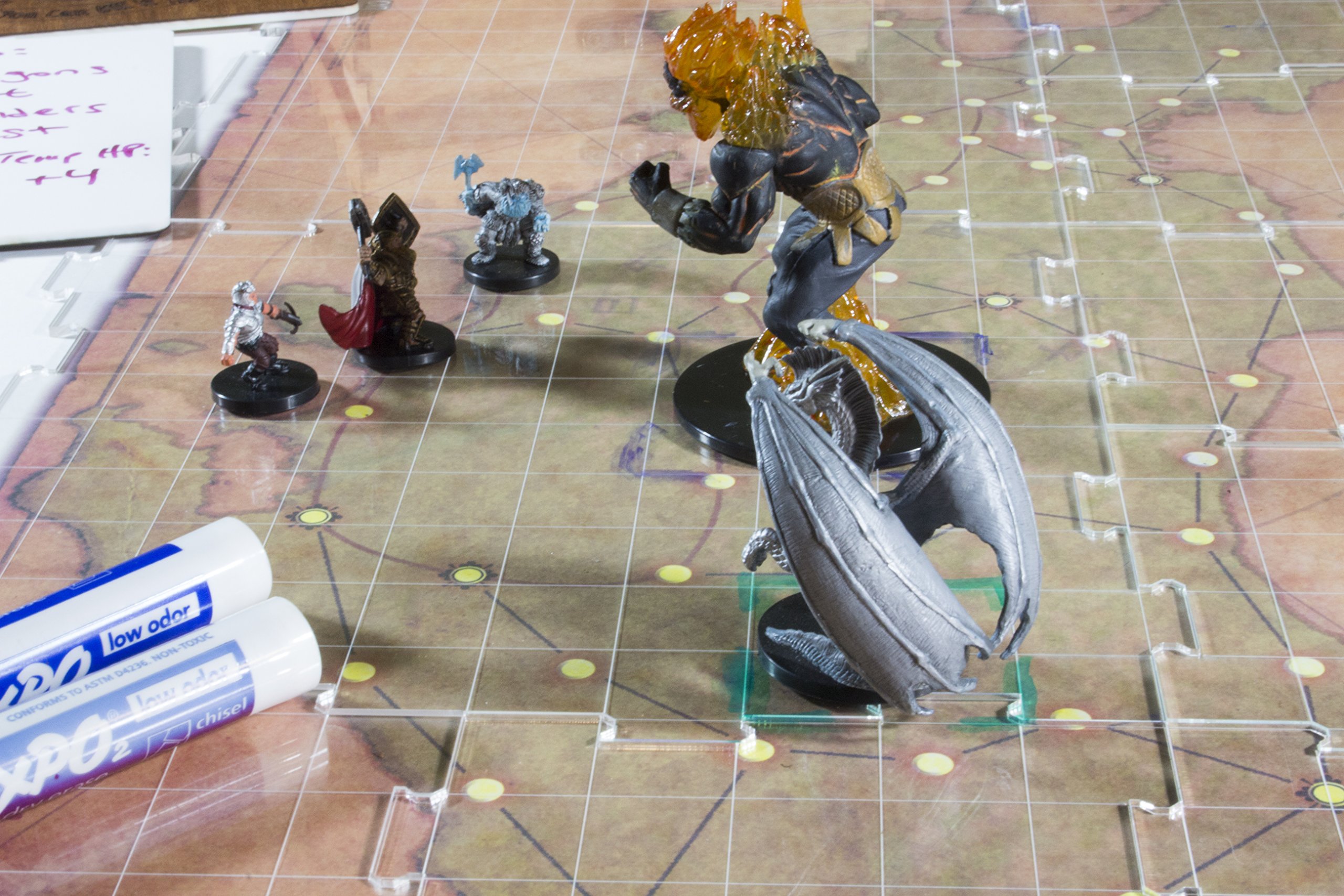 Interchangeable Clear Battle Tiles Great for D&D and RPG Games Combo Pack ~ 4-Small, 4-Big