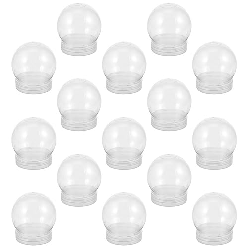 NOLITOY DIY Snow Globe 15Pcs Plastic Clear Water Globes with Screw Off Caps Empty Fillable Snow Globe Christmas Candy Jar for DIY Christmas Party Crafts Decoration 4 Inch