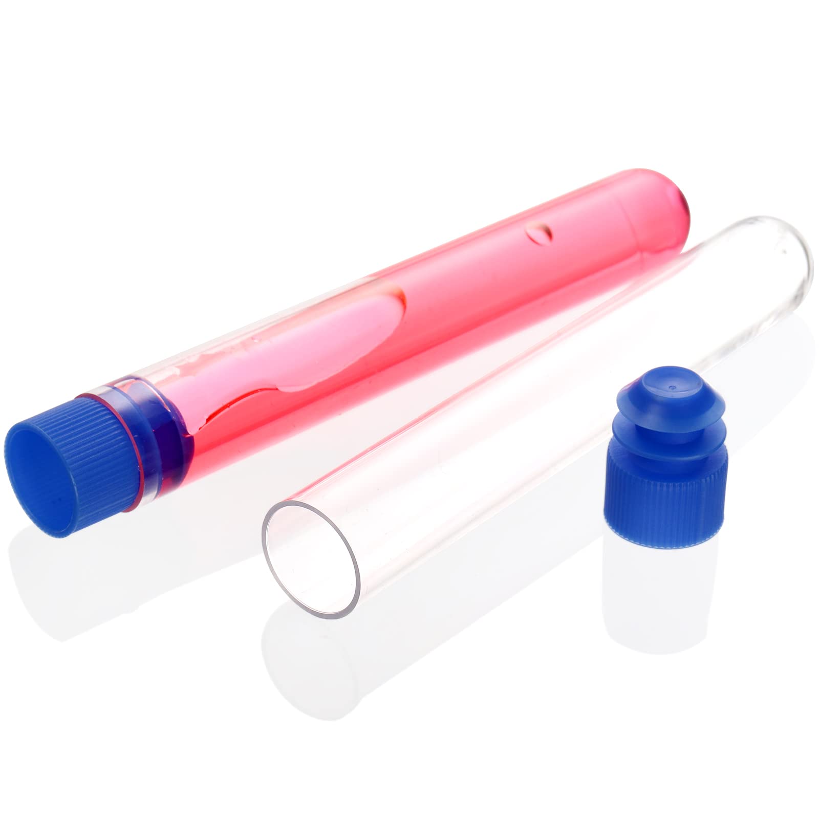 Coloch 200 Pack 10ML Plastic Test Tubes with Blue Caps, 16x100mm Clear Vials Container Sample Tubes for Scientific Experiments, Seed, Beads, Powder,Spice, Liquid, Party Supplies