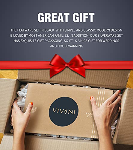 VIVANI 20 Piece Silverware Set Service for 4, Premium Stainless Steel Flatware Set, Superior Dishwasher Safe Cutlery Set, Utensil Sets, Spoons and Forks Set for Home Kitchen (V002)