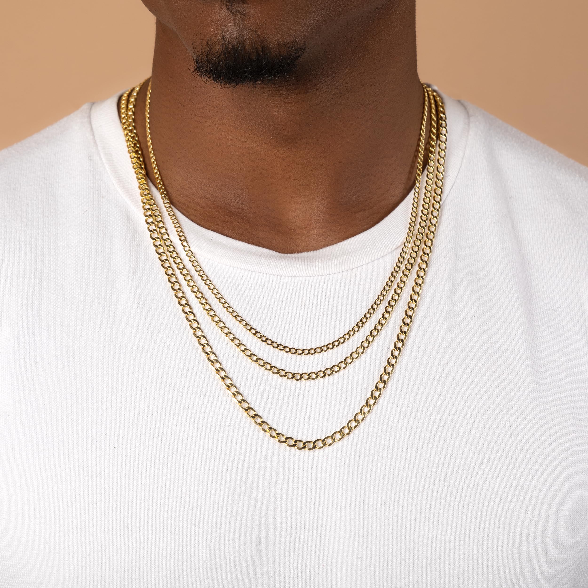 PORI JEWELERS 14K Gold 2.5MM Cuban/Curb Chain Necklace - Made In Italy - (2.5MM, Yellow, 16)