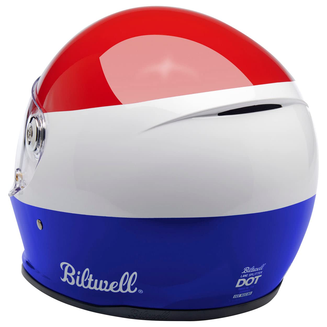 Biltwell | Lane Splitter | DOT & ECE Approved | Motorcycle Helmet | Full Face with Visor | Podium Gloss Red White Blue | XX-Large