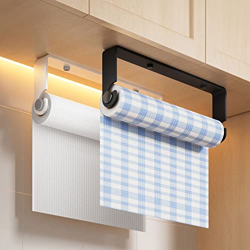 Lazysheep Paper Towel Holder Under Cabinet for Kitchen,Self Adhesive or Screw Mounting Paper Towel Holder,Wall Mount Paper Towel Holder Paper Roll Holder No Drilling Suitable for Kitchen Bathroom