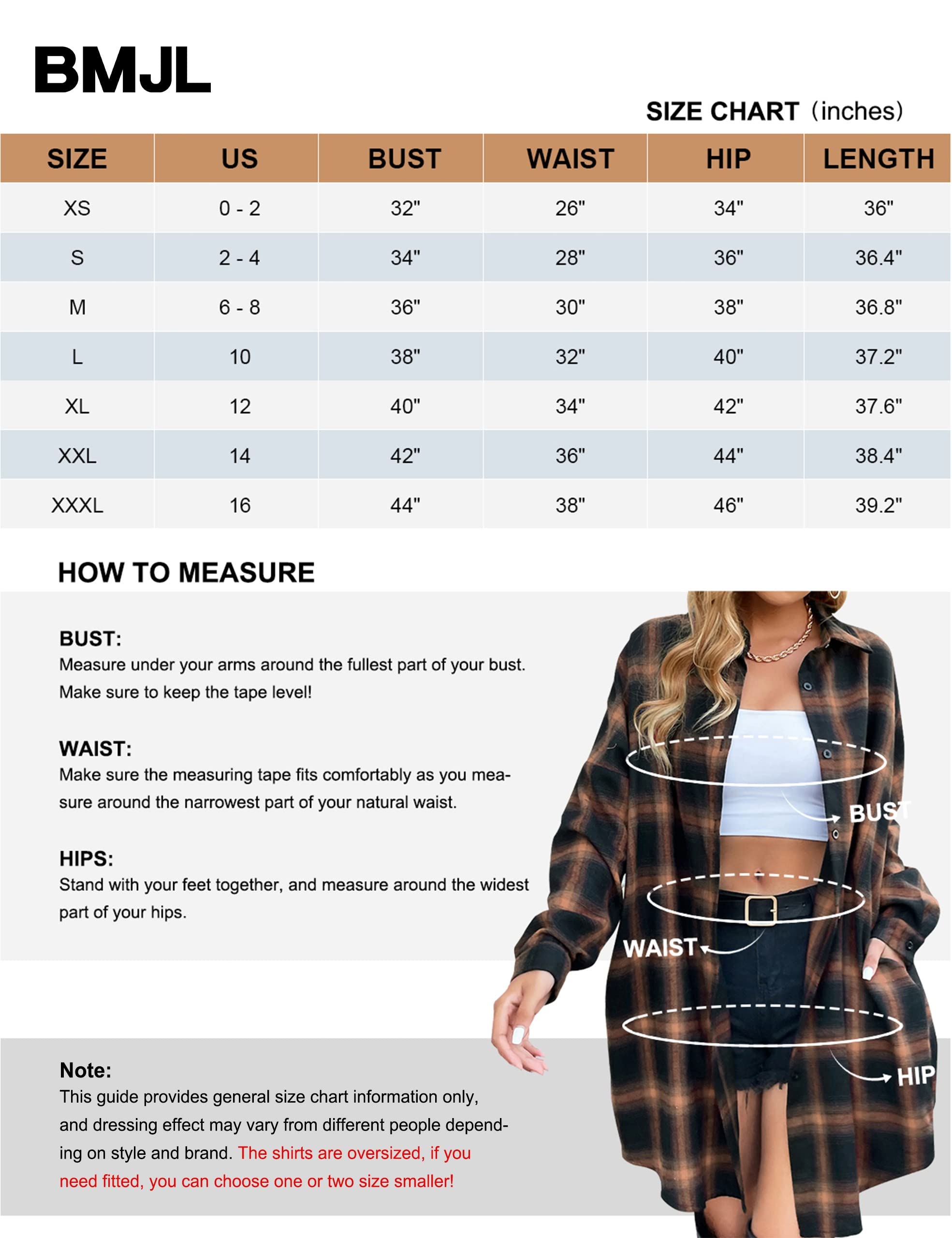 BMJL Womens Button Down Flannel Shirts Oversized Buffalo Plaid Shacket Long Sleeve Shirt Dress Long Jacket Coat Fall Tops fashion 2023(Brown, M)
