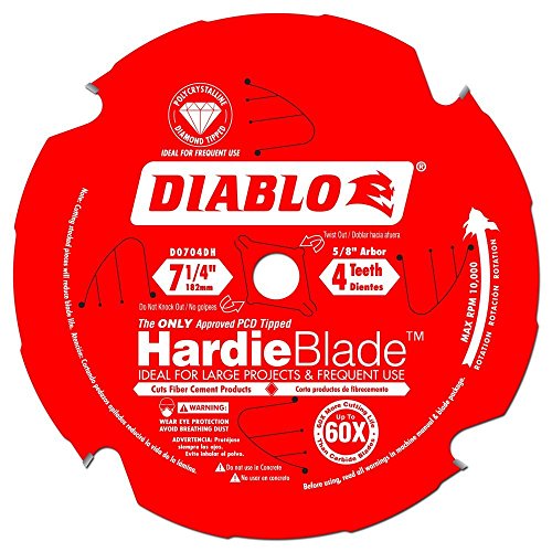 Freud D0704DHA Diablo 7-1/4-inch x4T PCD Tip TCG Hardie Fiber Cement Saw Blade (5-Pack)