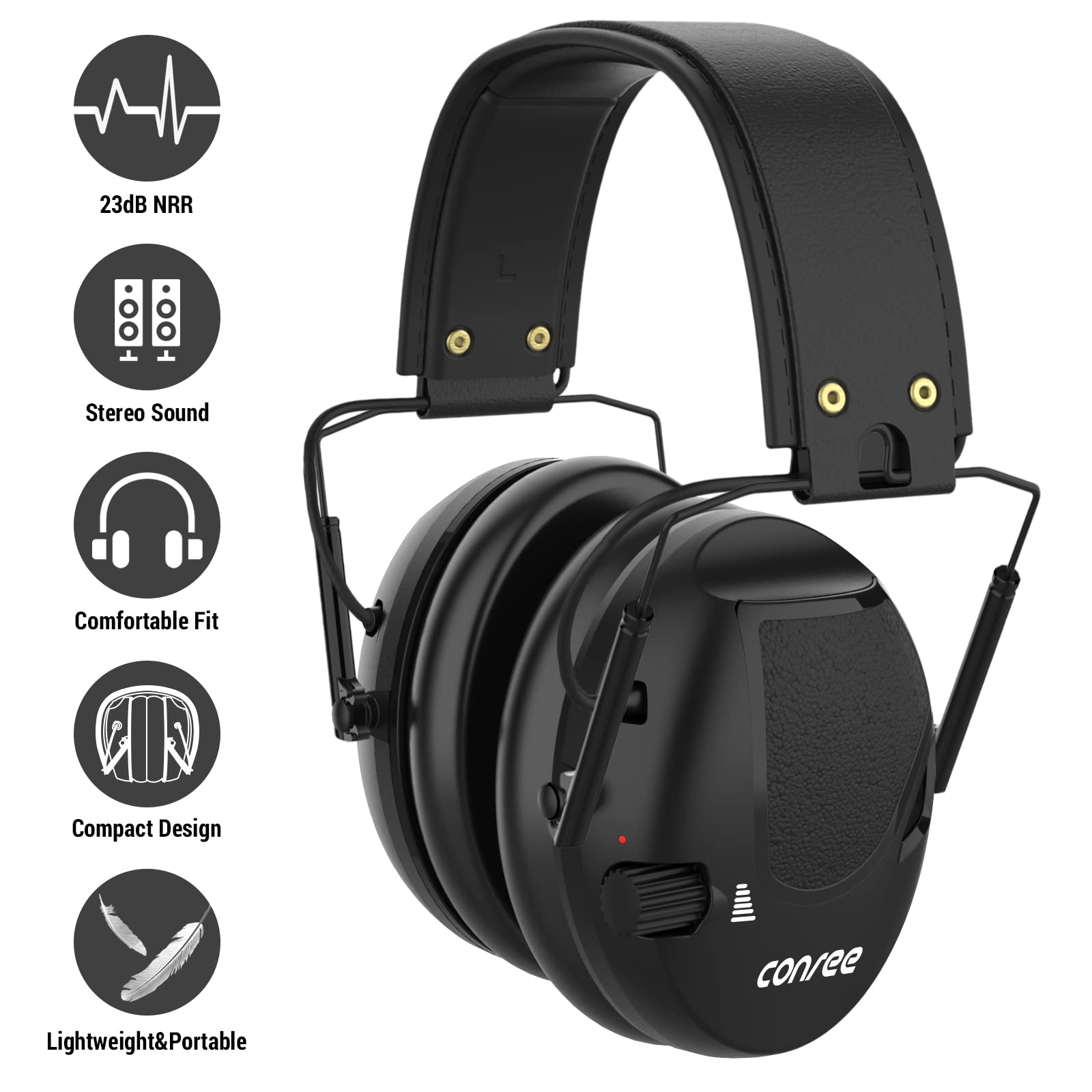 conree Shooting Ear Protection, Electronic Noise Cancelling Ear Muffs Hearing Protection, Sound Amplification Earmuffs Hearing Protector for Shooting Range, Hunting.