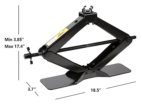 LEADBRAND Scissor Jack, 2.5 Ton(5,511lbs), Oversized Base, with Positive and Negative Screw, Saving Strength Design, Ideal for Auto/Pickup/Truck/SUV/MPV