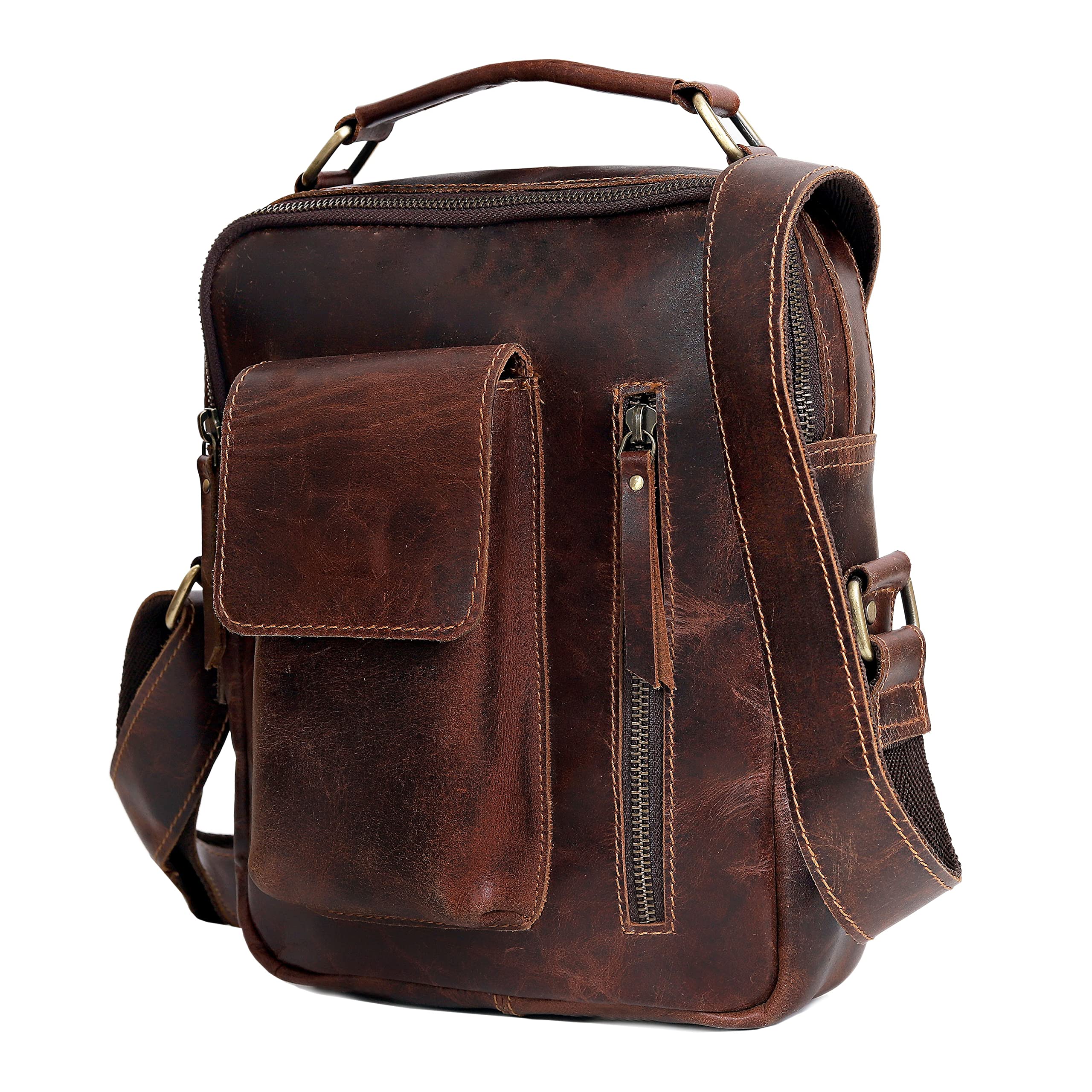 Crossbody Bags for Women - Real Leather Small Vintage Adjustable Shoulder Bag