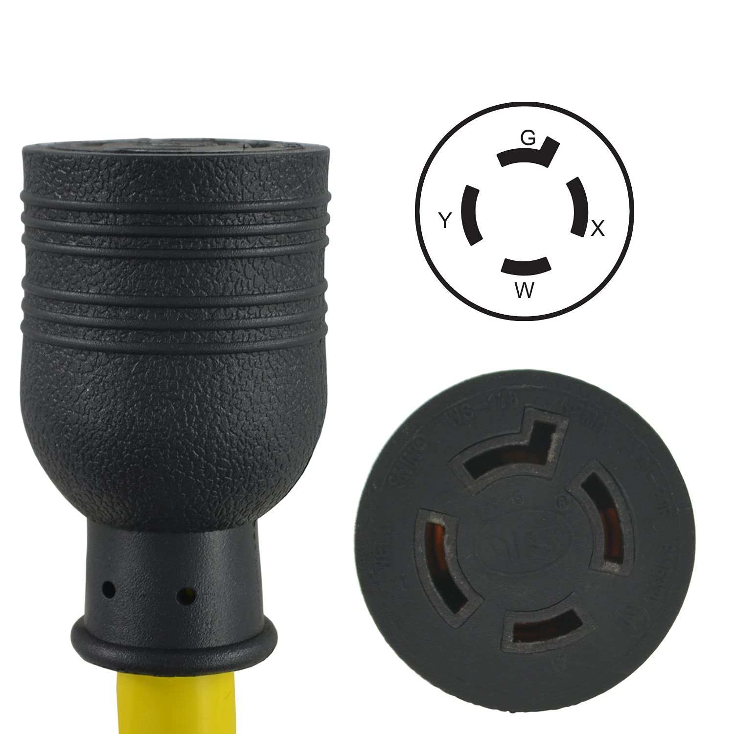 Conntek 20592 Extra-Heavy Duty L14-20 Generator Cord Yellow 50 - Feet