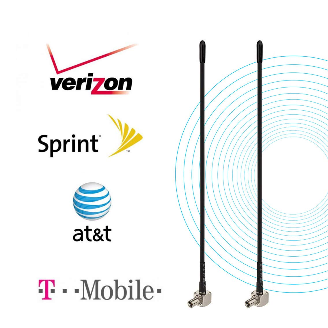 Bingfu 4G LTE Antenna Mini Soft Whip TS9 Antenna (2-Pack) Compatible with Verizon AT&T T-Mobile Sprint 4G LTE Mobile Hotspot MiFi Router Cellular Mobile Broadband Modem USB Modem Dongle Adapter