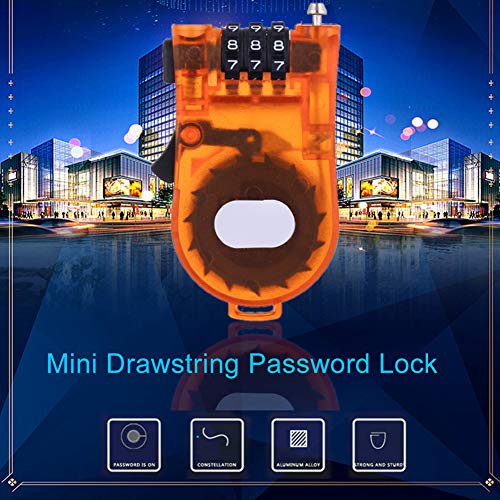 Bike Lock, Cable Luggage Lock, 3 Digit Combination Lock with 1 M Retractable Cable, for Bike, Cabinets Toolboxes