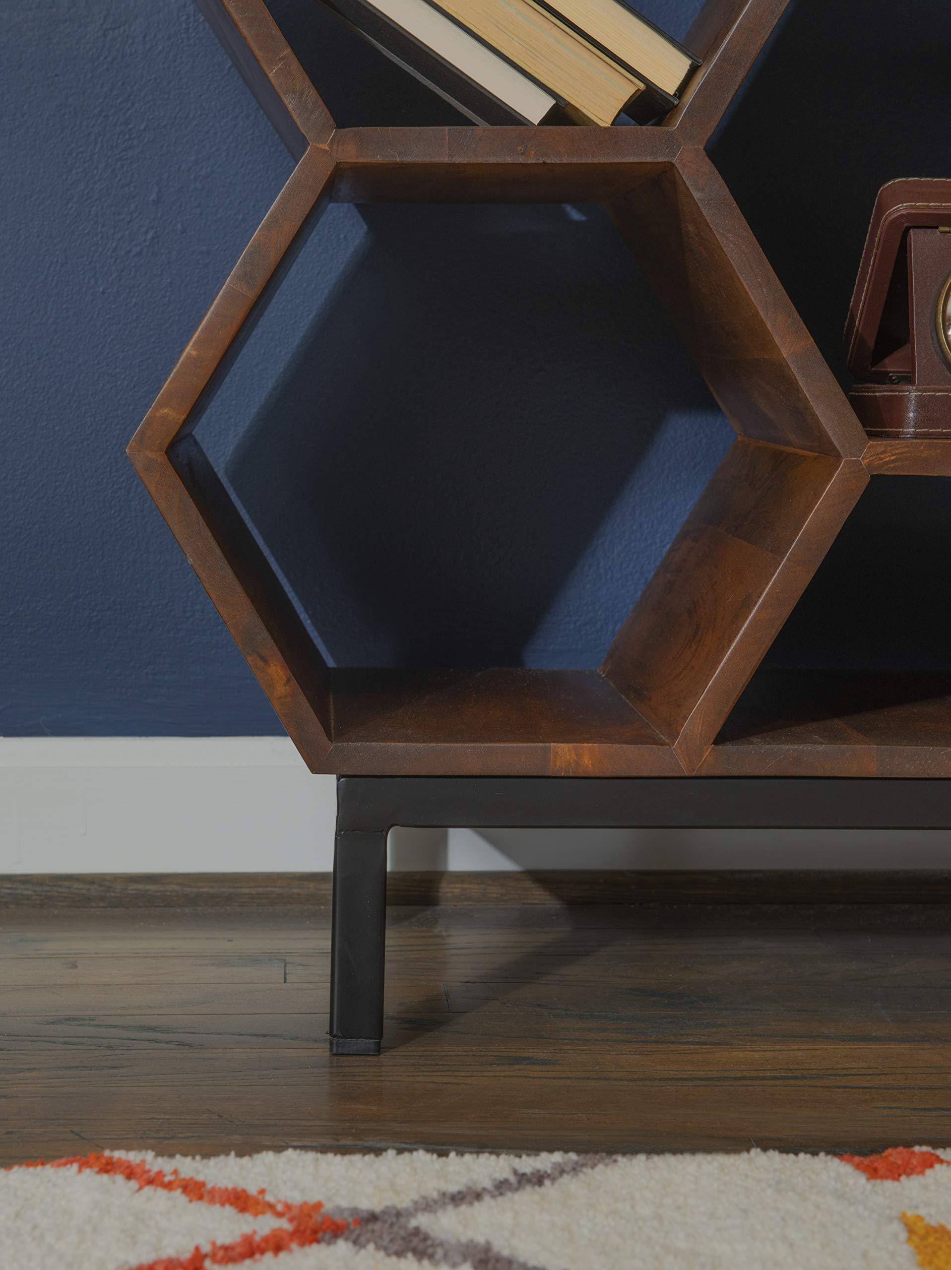 Powell Bianca Hazelnut Honeycomb Bookshelf