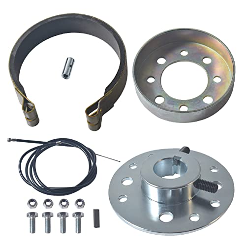MERZHCHARE 4" Drum Brake Band Pin with 65" Cable for Go Kart 1" Bore & 1/4" Keyway for Mini Bike 12cc 196cc 6.5hp Dune Buggies Drift Trike Heavy Duty Go Kart Cart with Hardware Kit