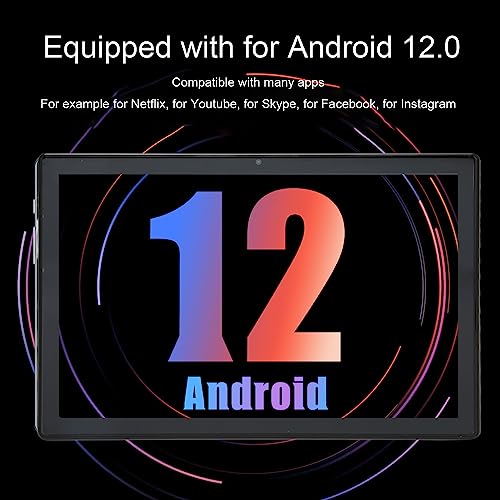 DAUZ Tablet PC, 10.1 Inch 2 in 1 Tablet Front 5MP Rear 13MP 8GB 256GB Night Reading Mode 100‑240V 8 Core CPU for Entertainment (US Plug)