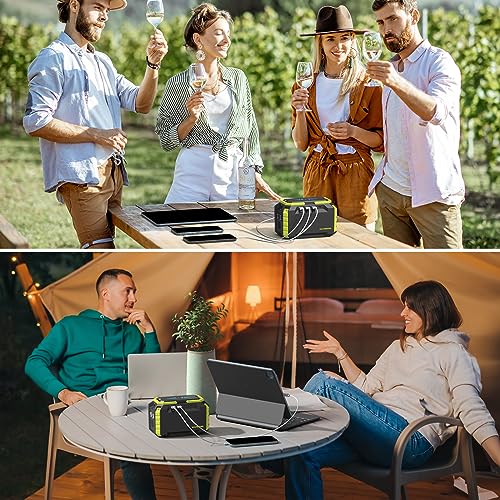 MARBERO Portable Power Station 150Wh Camping Solar Generator Laptop Charger with 110V 150W Peak AC Outlet, DC Ports, USB Ports LED Flashlights for CPAP Home Camping Emergency
