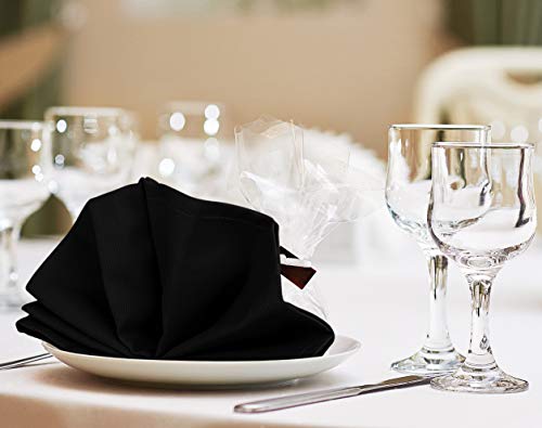 Utopia Kitchen Black Cloth Napkins [12 Pack, 18x18 Inch] Cotton Blend Washable and Reusable Table Dinner Napkins for Hotel, Lunch, Restaurant, Weddings, Event and Parties