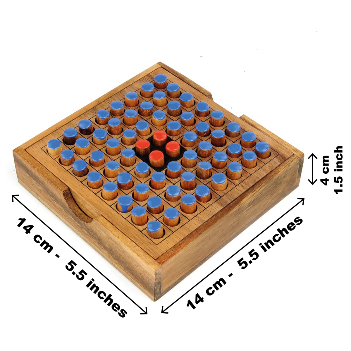 Logica Puzzles Art. Othello - Board Game in Fine Wood - Strategy Game for 2 Players - Travel Version
