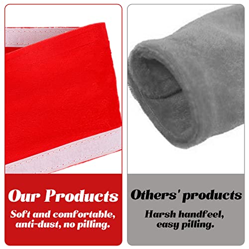 HAOBAOBEI Refrigerator Door Handle Covers, Set of 6 Washable Red Cloth Decorations Keep Kitchen Appliance Clean for Fridge Microwave Stove Bathroom Handles Keep Off All Stains Dust Dirty Fingerprint