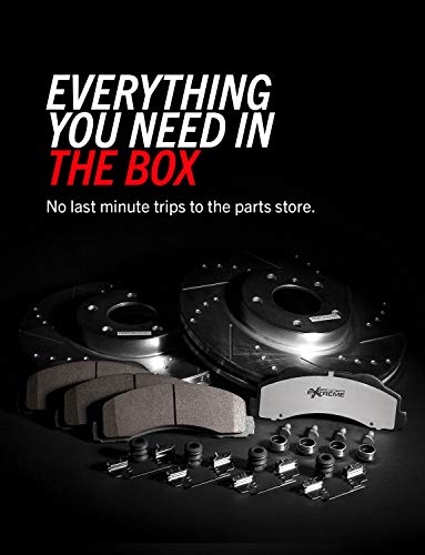 Power Stop K5749-26 Front and Rear Z26 Carbon Fiber Brake Pads with Drilled and Slotted Brake Rotors Kit For Audi A3 VW Beetle Jetta