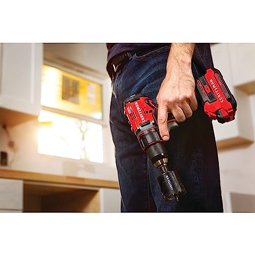 CRAFTSMAN 20V MAX Cordless Drill Driver, 1/2 Inch Keyless Chuck, 2 Batteries and Charger Included (CMCD720D2)