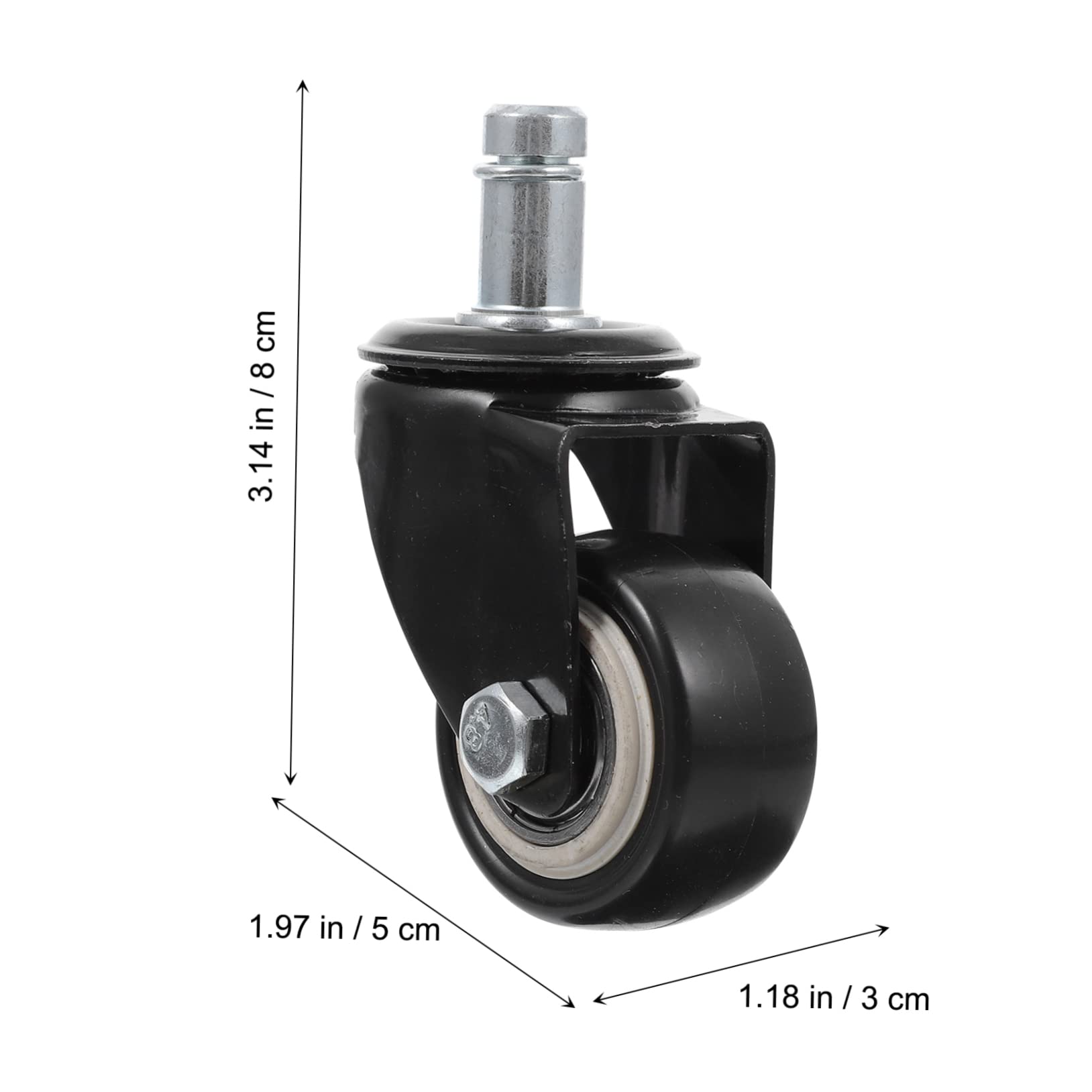 COOPHYA 5 Pcs Boss Chair Caster Computer Chair Wheels Carpets Gliding Wheels Workbench casters Castor Wheels Hardwood Floors Wheels Rubber Polyurethane (pu) Universal to Rotate Transport
