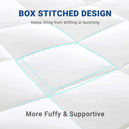 HYMOKEGE King Mattress Topper, Thickened Mattress Pad Quilted with 900GSM Down Alternative Fill, Cooling Pillow Top Mattress Topper with 8"-21" Deep Pocket, 78"X 80"