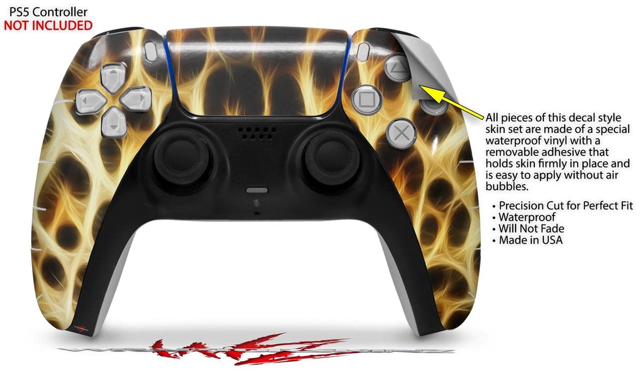 WraptorSkinz Skin Wrap compatible with Sony PS5 DualSense Controller Fractal Fur Leopard (CONTROLLER NOT INCLUDED)