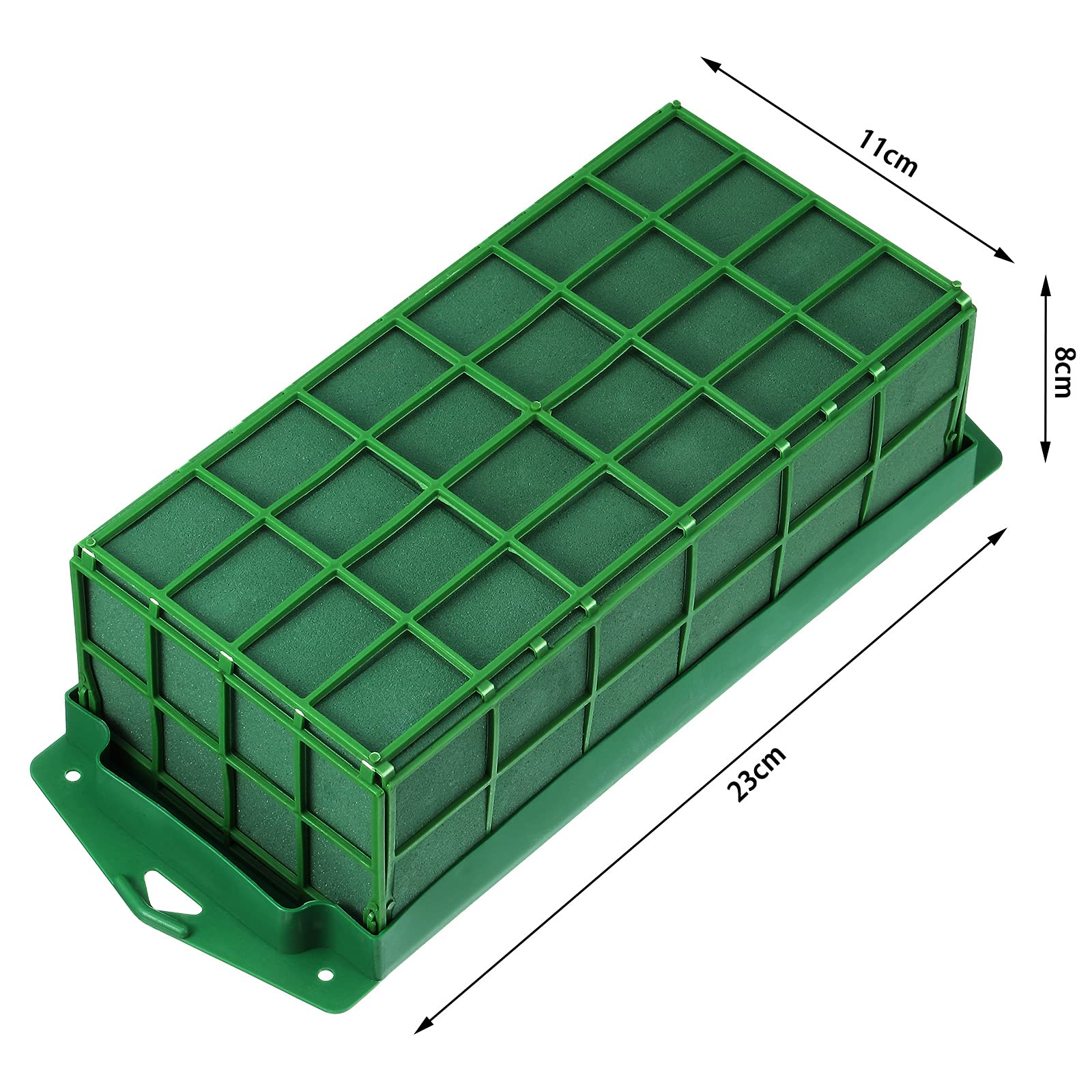 Boao Floral Foam Cage Flower Holder with Floral Foam for Fresh Flowers Cage Bowl for Table Centerpiece Floral Arrangement, Rectangle, 30 x 12 x 8 cm (2 Pieces)