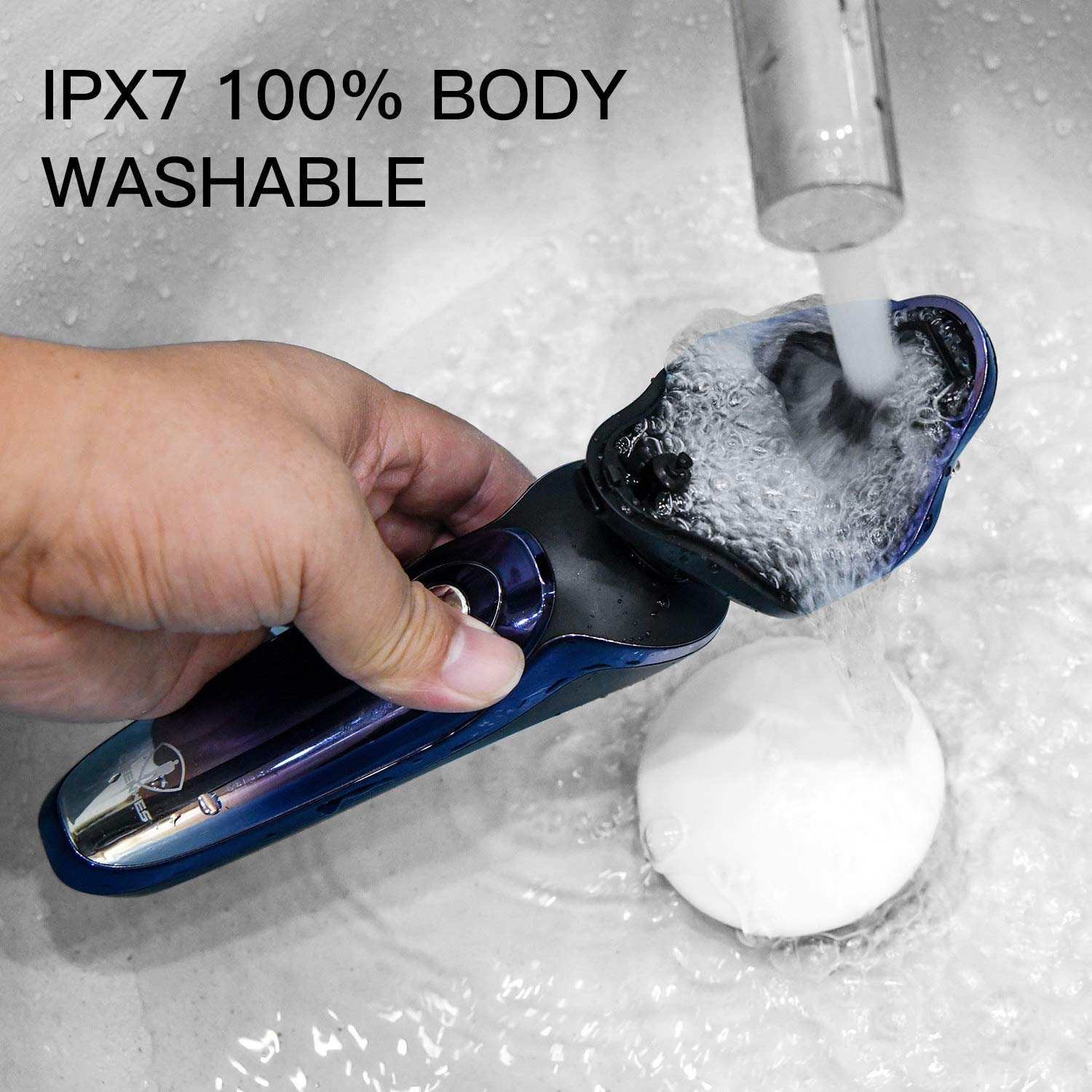 Ceenwes Electric Razor for Men 3 in 1 Grooming Kit with Nose Trimmer Sideburns Trimmer 100% Waterproof Electric Shaver Rechargeable Cordless Rotary Shavers