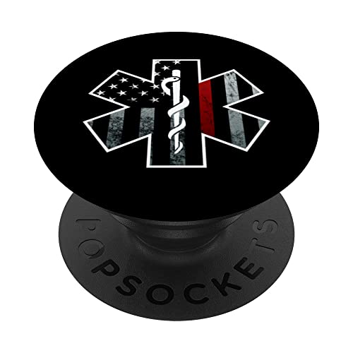 Firefighter EMS Symbol American Flag Fireman PopSockets Swappable PopGrip