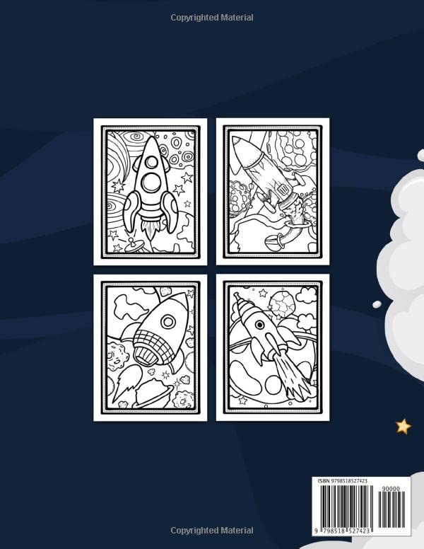 The Ultimate Rocket Coloring Book For Kids: 60 Pages of Rocket Ships & Coloring Fun for All Ages!