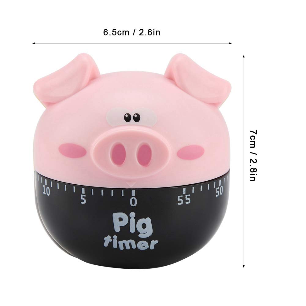 Cute Cartoon Pig Kitchen Timer Mechanical Timers Counters for Cooking Timing Tool, Kitchen Timer Mini Timer 55 Mins Countdown Easy to use