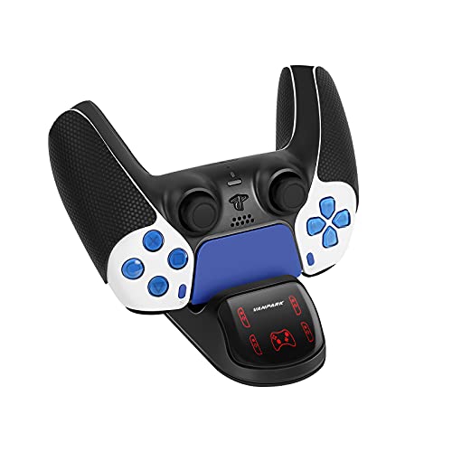 Controller Charger Station for Nin-tendo Switch/PS5, Upgraded 5-in-1 Remote Charging Dock Stand Station Compatible with Switch Joy-Con & Pro & PS5 Controller with LED Charging Indicator Light