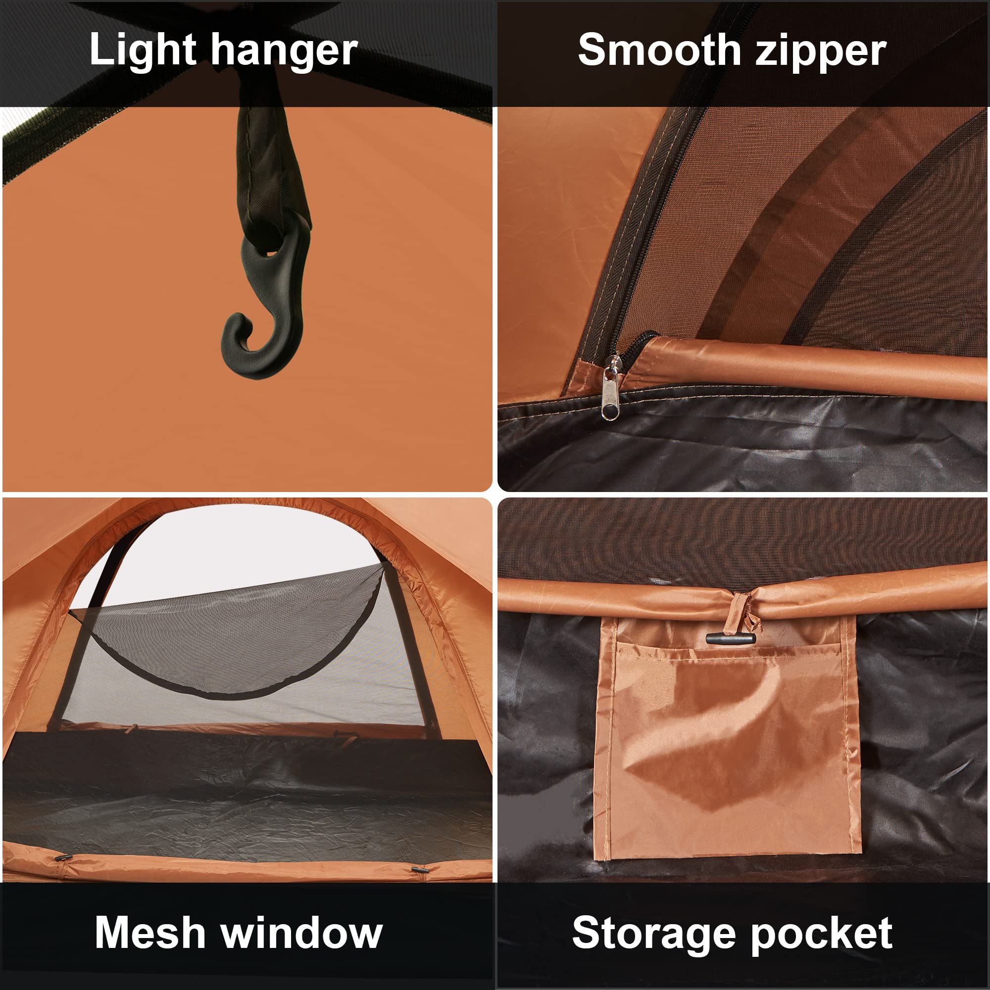 BEZESD Pop Up Tents for Camping, 2-4 pepole Automatic Instant Camping Tents Double-Layer Waterproof Sun Shelter Portable Tent with Carrying Bag for Camping Hiking Mountaineering