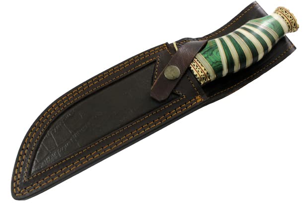 Custom handmade Damascus steel fixed blade hunting Bowie knife. PPI-29