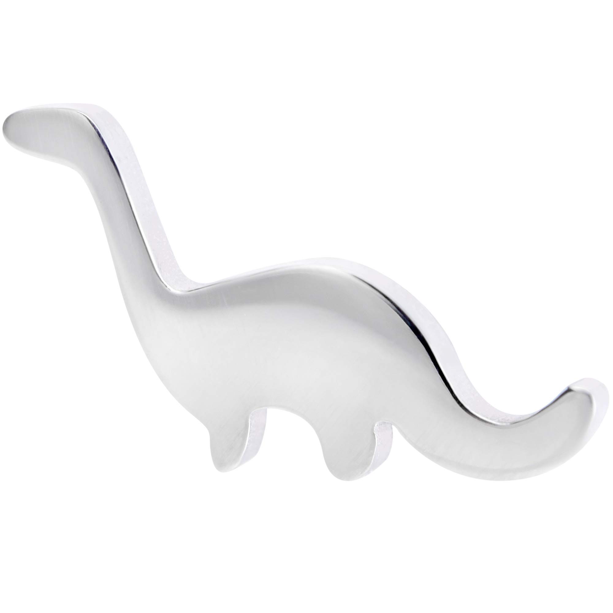 Body Candy 14G Unisex 2Pc Ear Plugs 316L Steel Brontosaurus Dinosaur Single Flare Ear Plug Gauges Set of 2