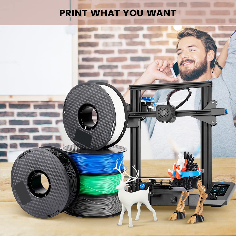 COMGROW PLA Filament 1.75mm PLA 3D Printer Filament, 1kg(2.2lbs) Cardboard Spool, Dimensional Accuracy +/- 0.03mm, Fit for Creality Ender 3/Ender 3 V2/Ender 3 Pro/Other FDM 3D Printers (Green 1-Pack)
