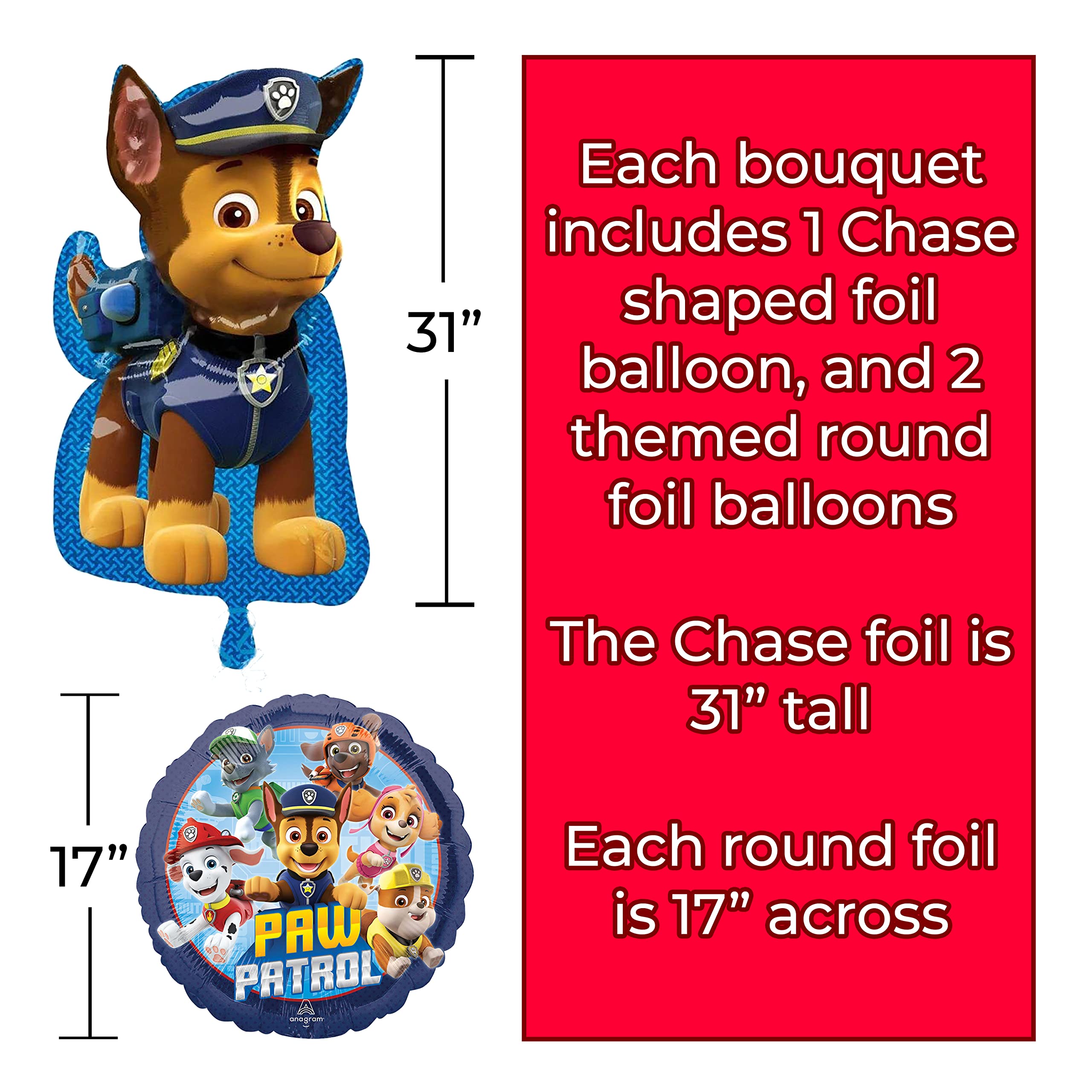 Costume Wizard Customizable 12pc Paw Patrol Birthday Balloon Bouquet - Party Supplies Decoration Bundle - Set of Latex & Foil Helium Balloons
