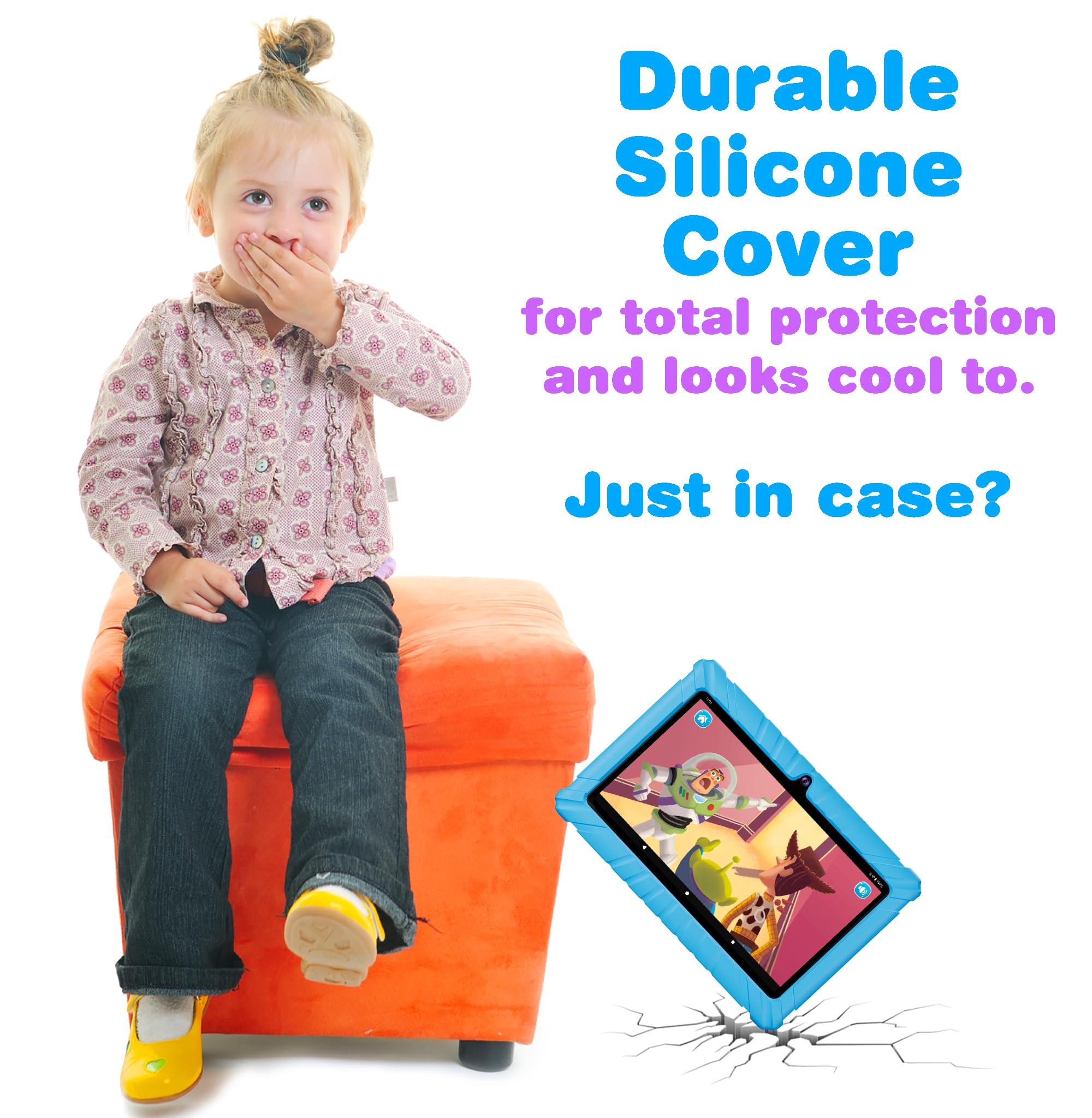 Contixo Kids Tablet, V8 Tablet for Kids and Tablet Sleeve Bag Bundle, 7” Toddler Tablet, 2GB+32GB Android 11 Tablet with Case, Learning Games Included, Parental Control Family Link - Blue