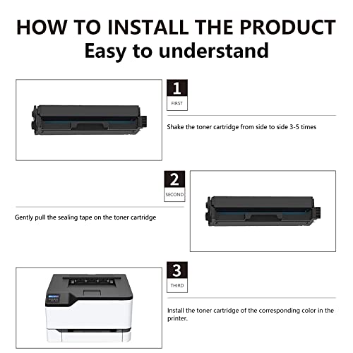 JUELÂ Compatible Replacement for Lexmark 4 Pack CS331 20N10K0 20N10C0 20N10M0 20N10Y0 Toner Cartridge | Works with CS331dw CX331adwe Printer, (K/C/M/Y)