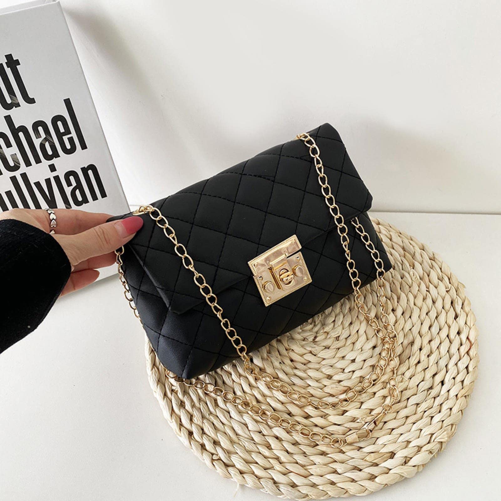 Wsnld Buckle Women's Leather Shoulder Bag Korean Style Embroidered Crossbody Messenger Bags Woman Handbag