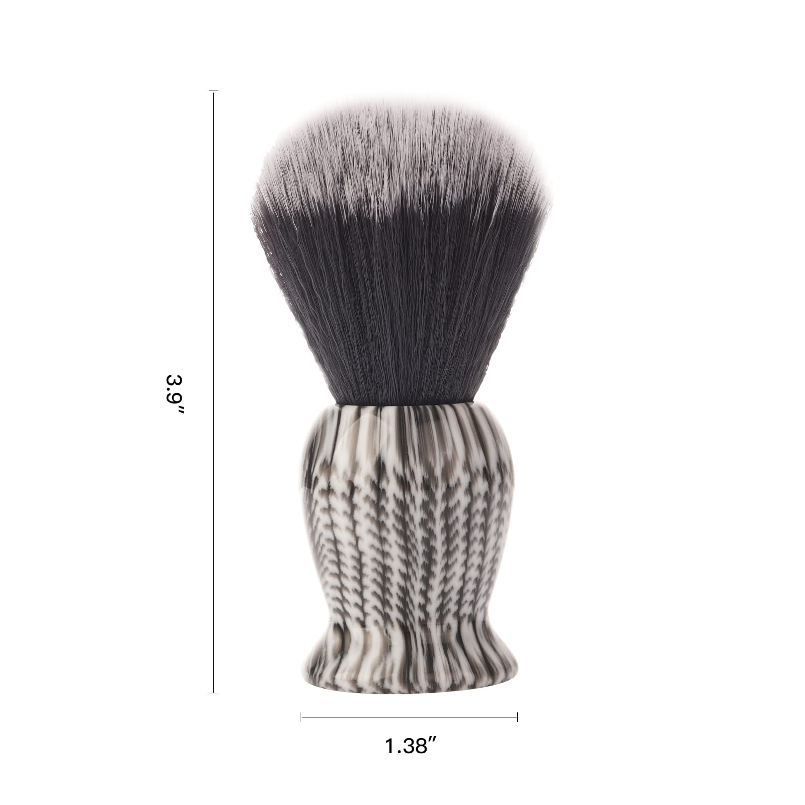 CSB Handmade Tuxedo Synthetic Nylon Hair Knot Shaving Brush with Stylish Stripe Pattern Resin Handle - Vegan Shave Brushes for Men