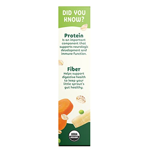CoComelon Sprout Organic Baby Food, Toddler Snacks, Bananas, Peas and Carrots Snack Bar (6 pack)