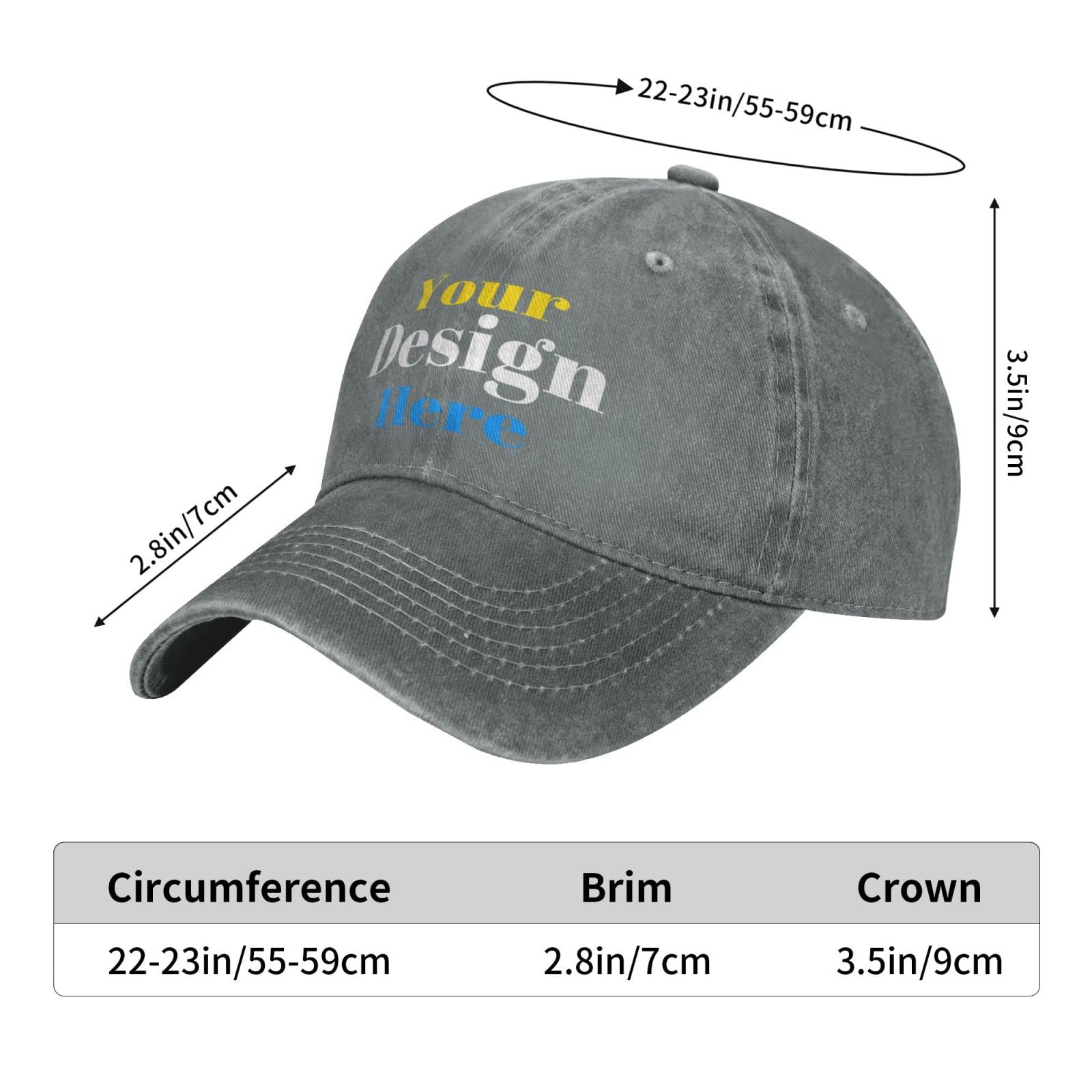 Custom Unisex Baseball Cap Personalized Gifts DIY Classic Hat Sports Multi Color Customized Baseball Hat for Men and Women