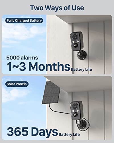 IHOXTX Security Cameras Wireless Outdoor, Flood Light Solar Cameras for Home Security, Home Camera with Color Night Vision, PIR Human Detection, 2-Way Talk, IP66 Waterproof (2Packs-Black)