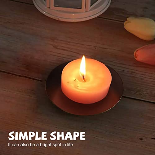 Iimin Iron Plate Candle HolderBlack Pillar Candle Holders for Table,Decorative Pillar Candle Plate,Pedestal Candle Stand for LED & Wax Candles, and Wax Candles Taper Incense Cones(4 Pcs)