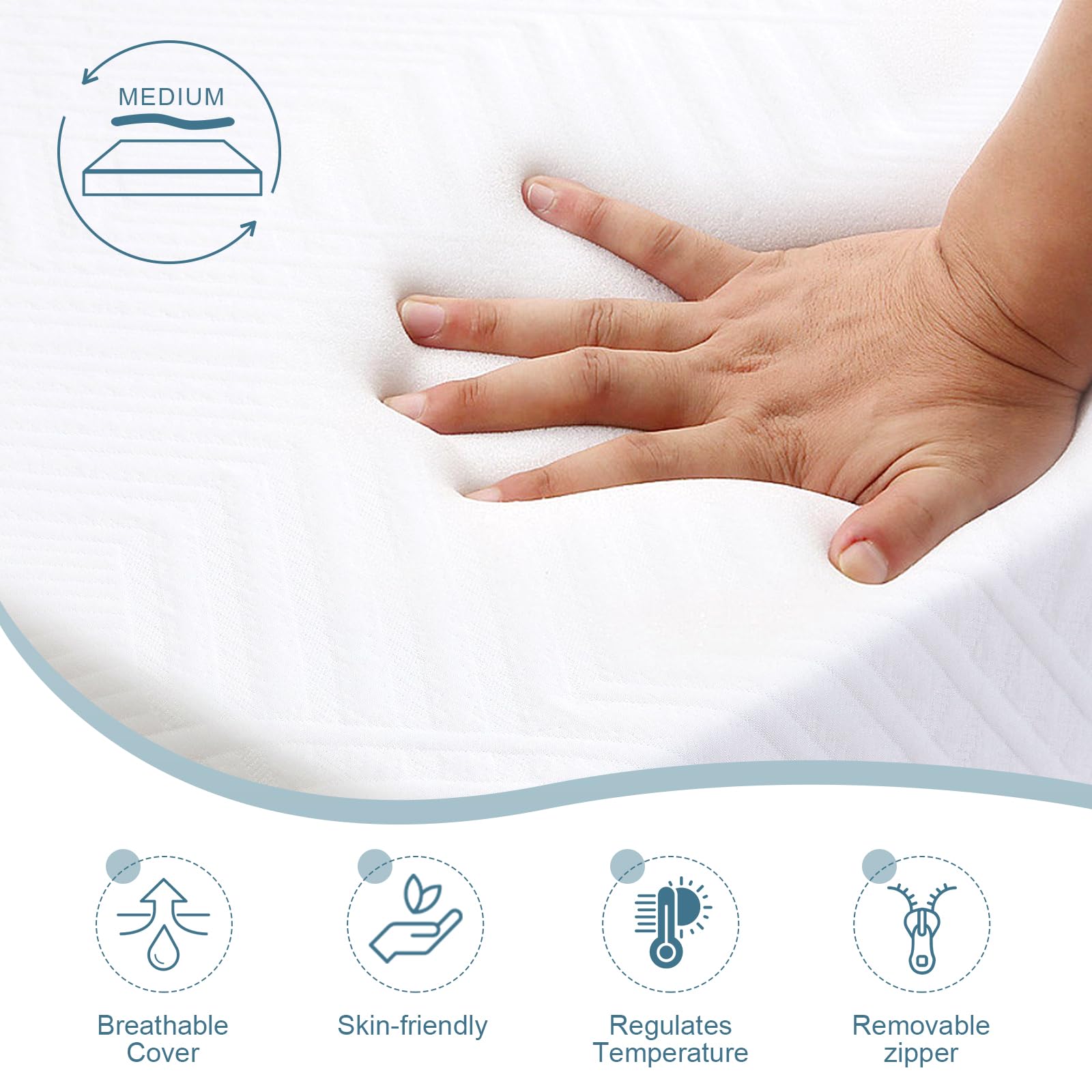 MUUEGM Full Mattress 8 Inch,Cooling Gel Green Tea Memory Foam Mattress, Mattress Full Size Size for Cool Sleep & Pressure Relief, Bed-in-a-Box,Medium Firm, CertiPUR-US Certified