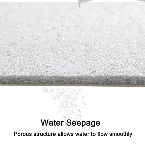 Leotruny PVC Non Slip Square Shower Mat 21 x 21 Inches Shower Floor Mat for Bathroom Textured Surface (C03-White, 21''X21'')
