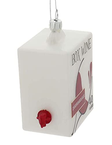 Cody Foster & Co Cardboardeaux Boxed Wine Glass Christmas Ornament, 3 1/2 inches